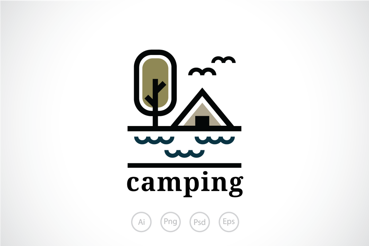 Lake Camp Logo Template, a Branding & Logo Template by Heavtryq Design ...