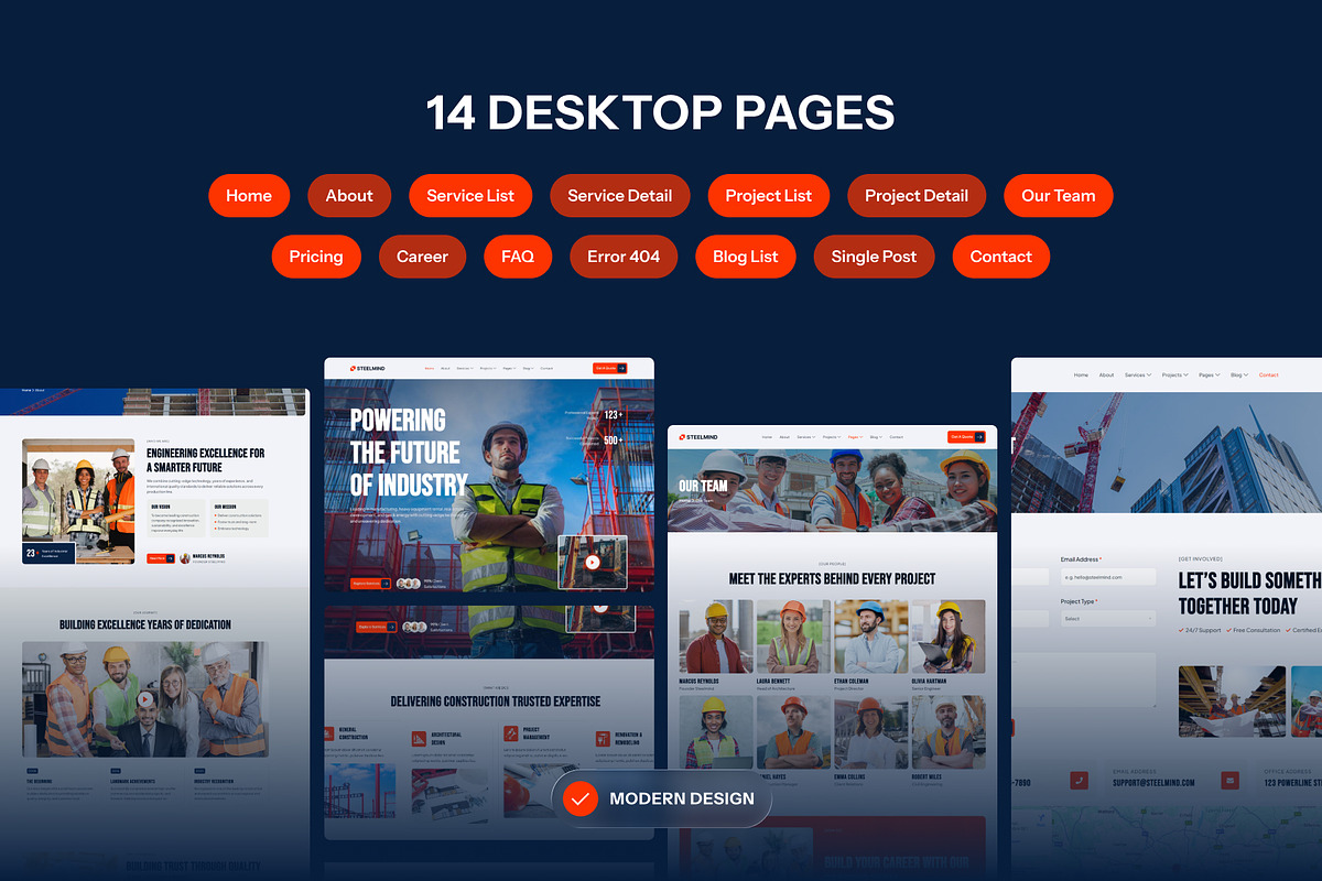 Steelmind - Construction Agency, a WordPress Template by SLAB! Design