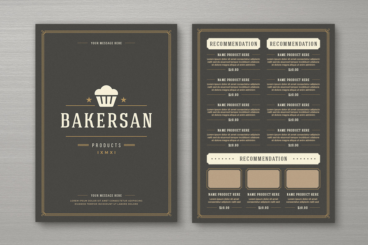 Restaurant Menu with Logo Design, a Brochure Template by Vasya Kobelev