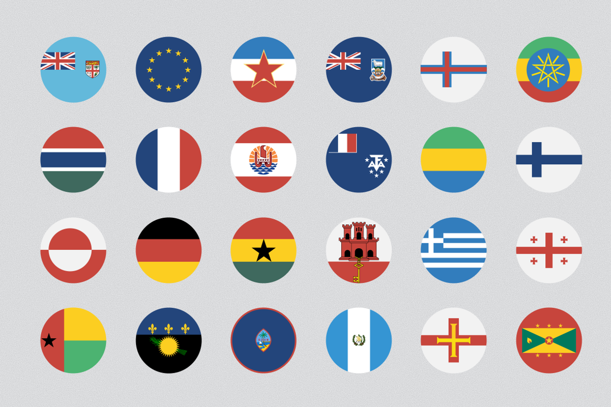 255 Flat & Vector Circular Flag
