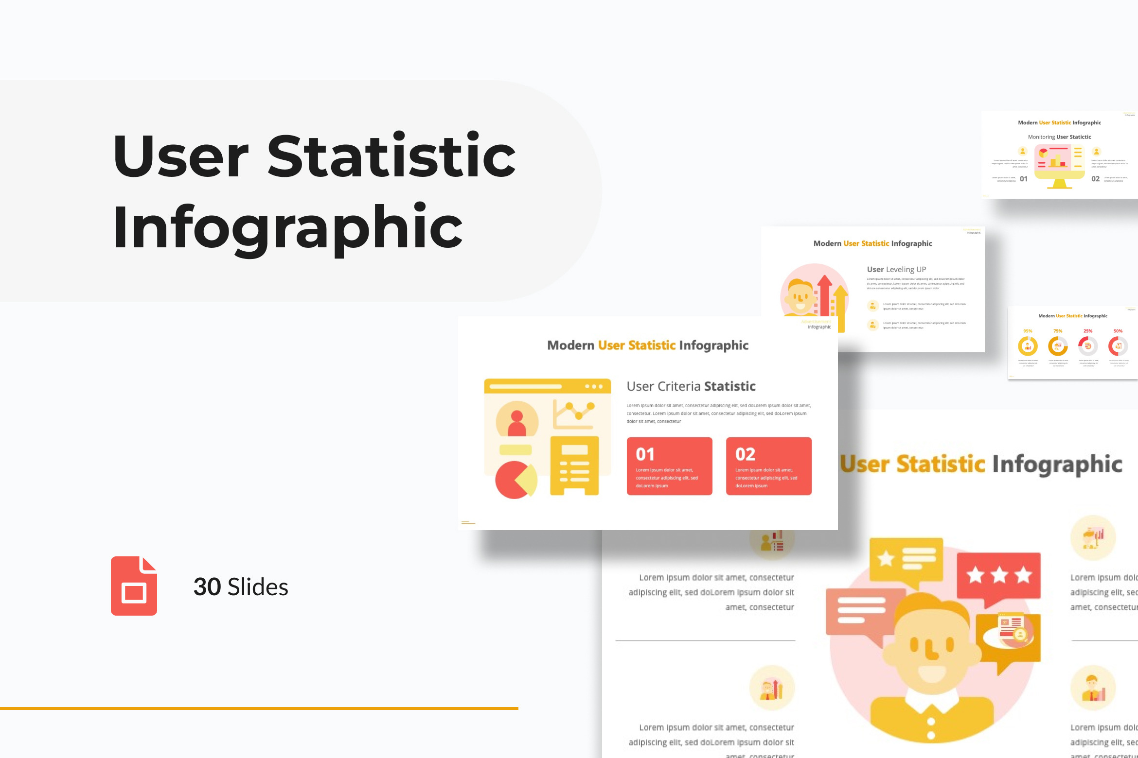 User Statistic Infographic G-Slides, a Presentation Template by Ants Theme