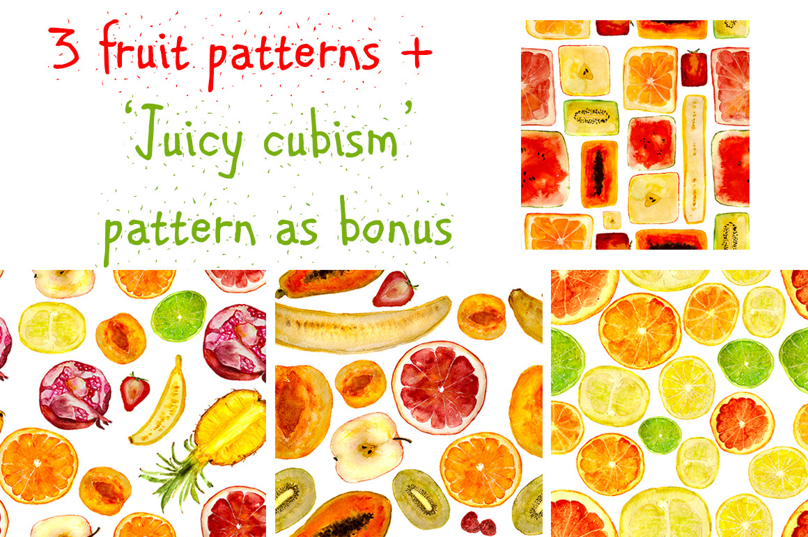 Juicy hand-drawn patterns, a Pattern Graphic by Katerina Tova ...