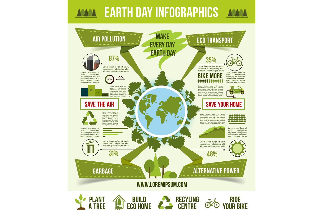 Earth Day ecological infographic template design | Object Illustrations ...