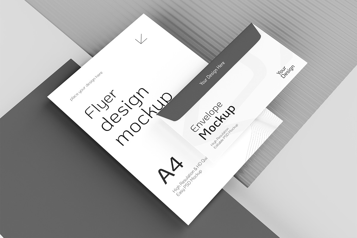 Flyer Mockup Design with Envelope