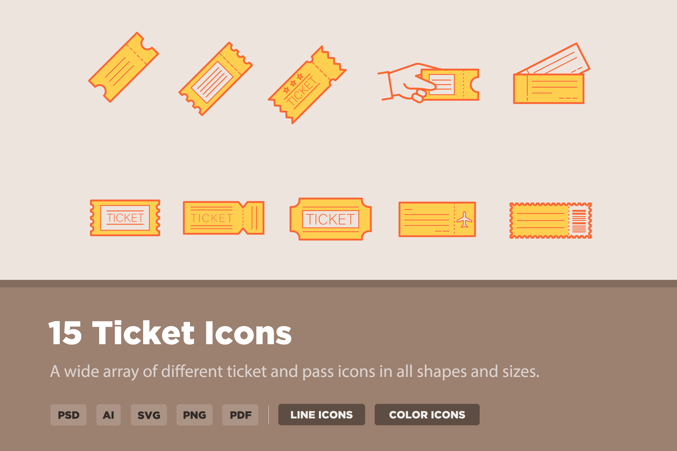 15 Ticket Icons, an Icon by Creative VIP