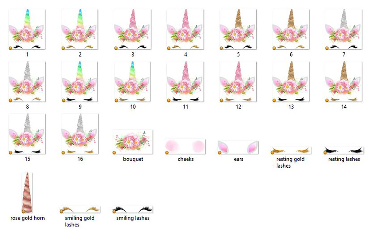 Unicorn Faces Clipart, an Object Graphic by Digital Curio