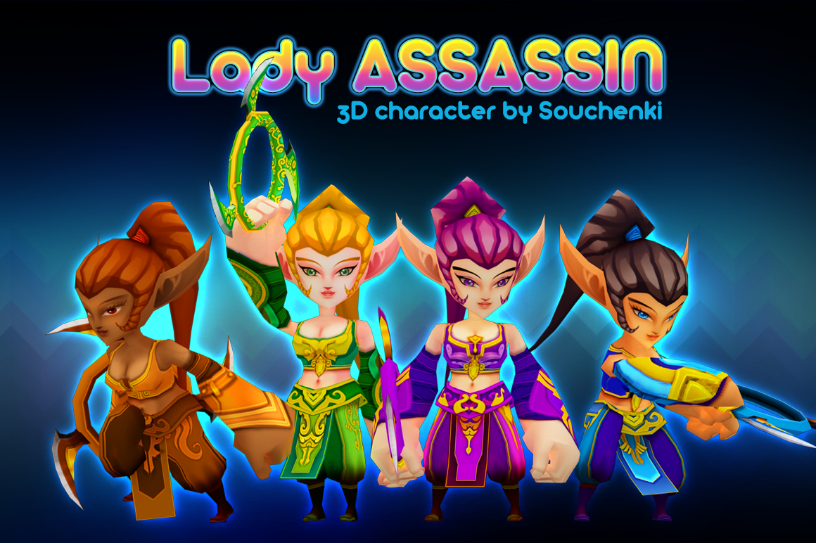 Lady Assassin, a Characters & Person 3D Model by Souchenki