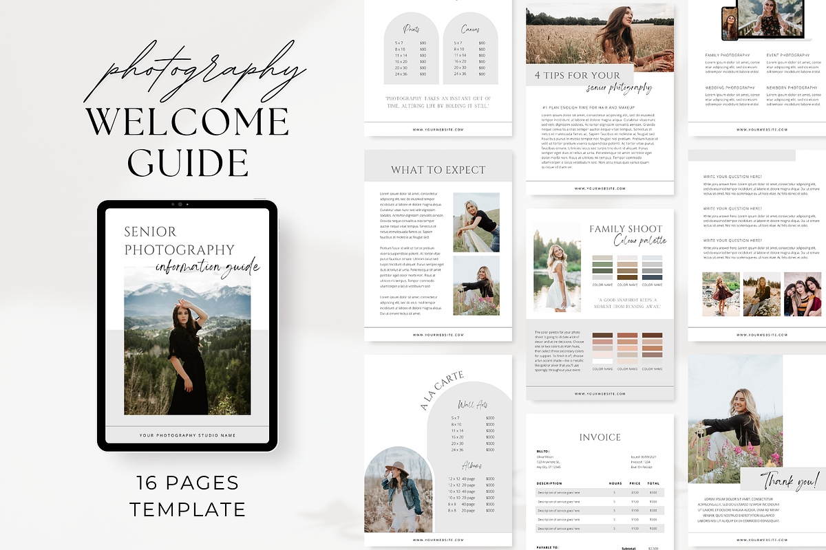 Senior Photography Welcome Guide, a Magazine Template by ShopRShop