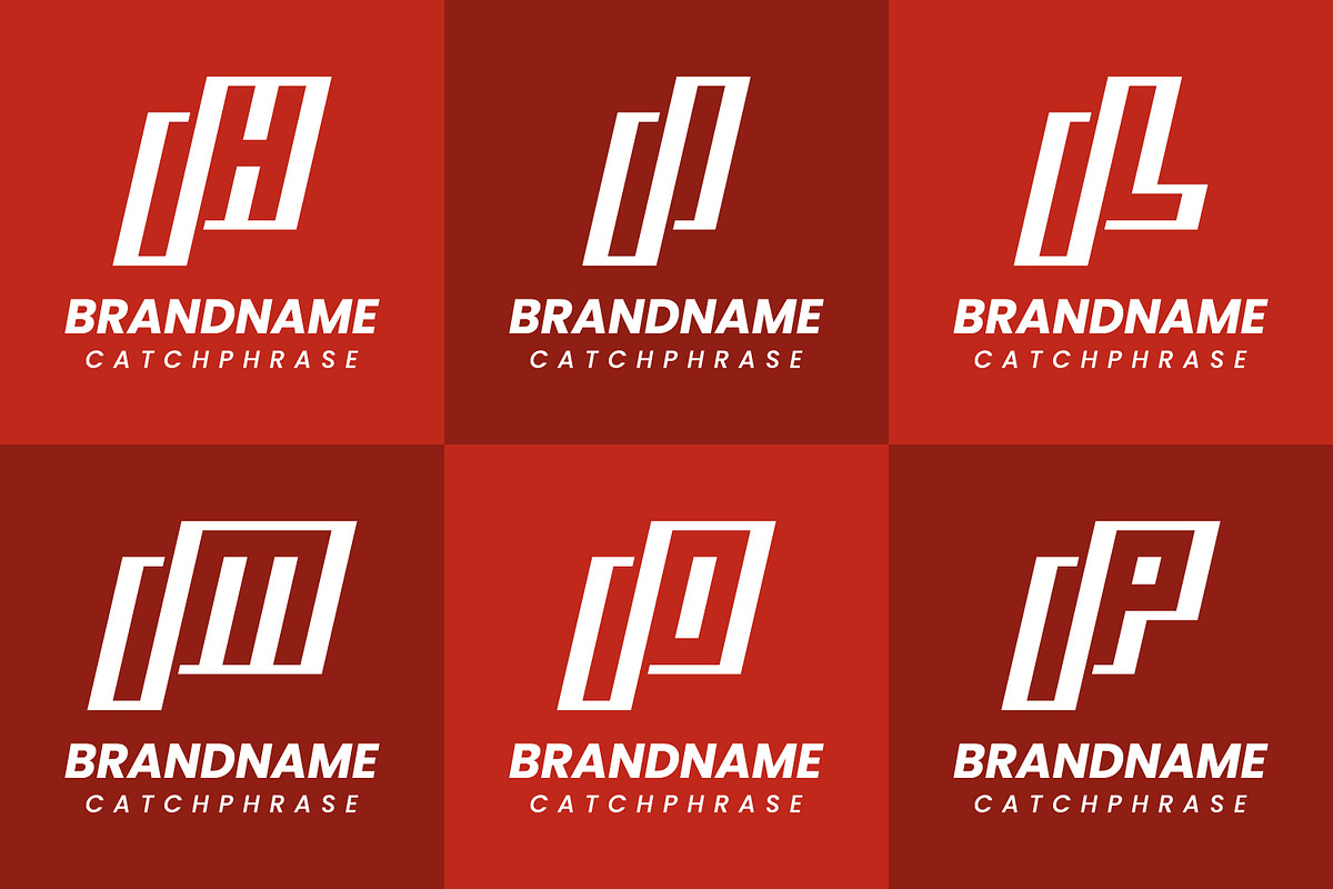 Letters IH II IL IM IO IP Logo Set