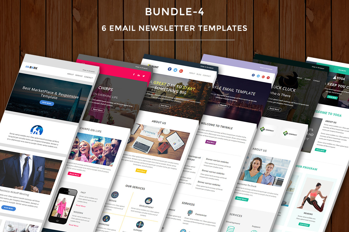 6 Email Templates Bundle-4, an Email Template by Pennyblack Templates