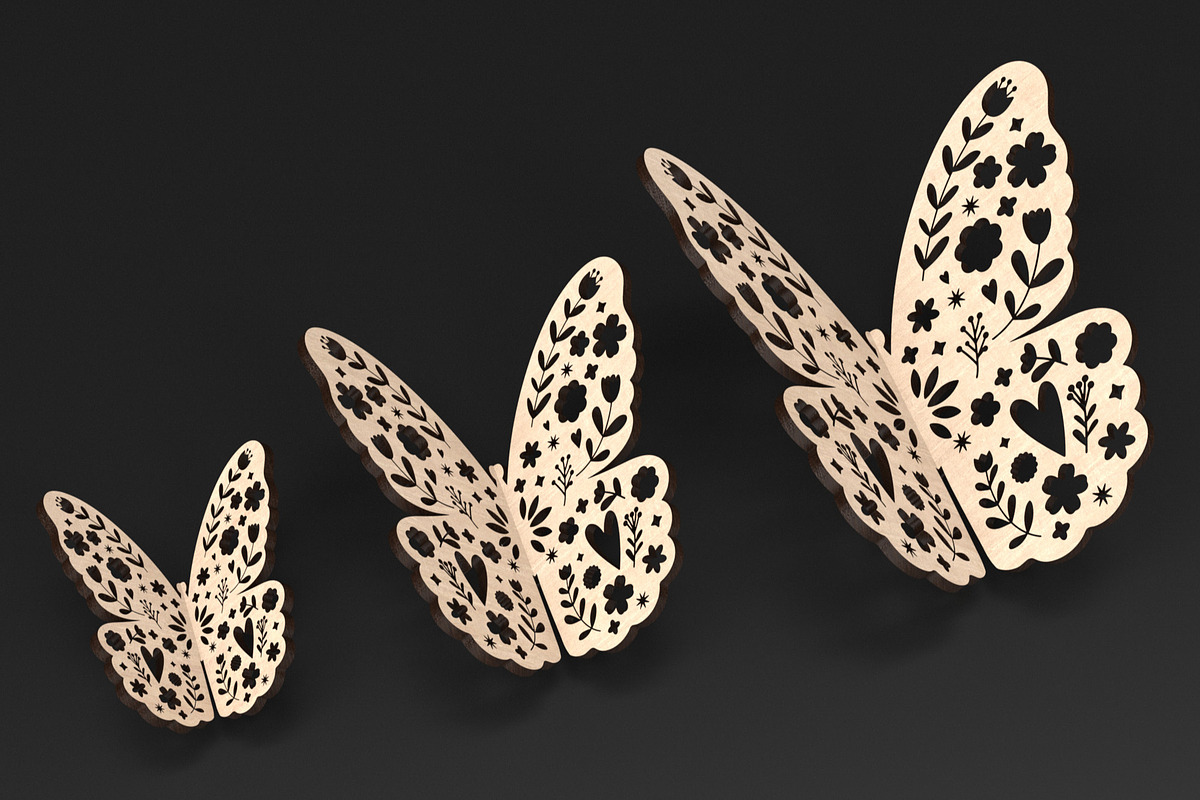 3D Butterfly Laser Cutting Files