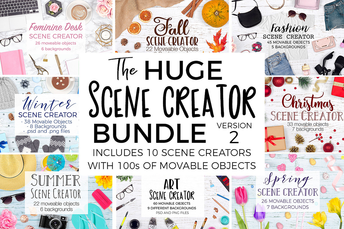 Huge Scene Creator Bundle V2, a Product Mockup by Pixomize