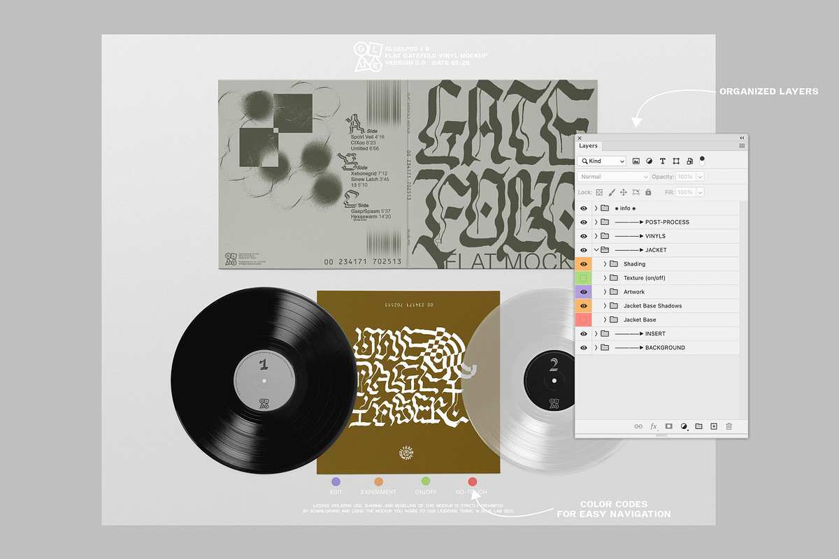 Gatefold Vinyl Mockup for Photoshop