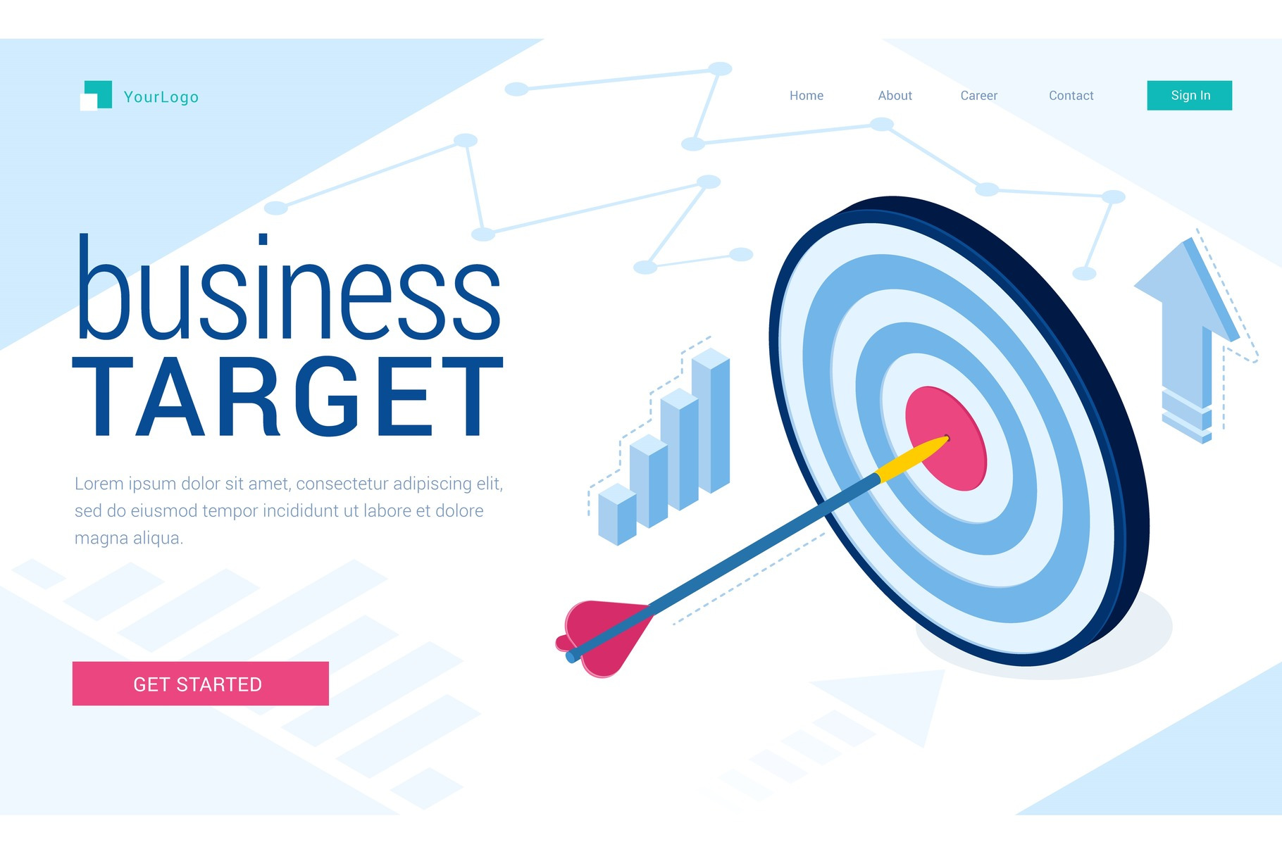 Vector landing page of business, an Object Illustration by art PVP - market