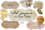 20 Old Paper Layer Styles, a Layer Style Add-On by dusty.road.design