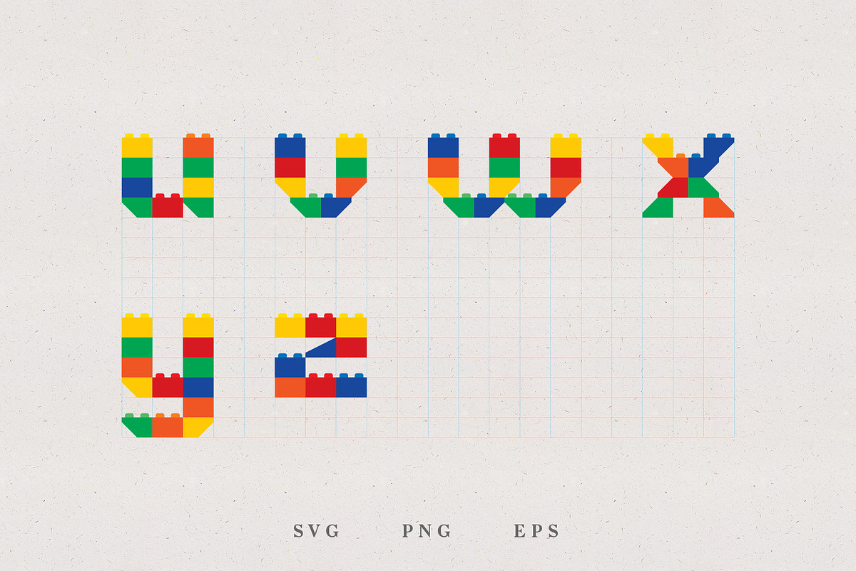 Plastic Bricks Alphabet, SVG, PNG, an Illustration by Kessens