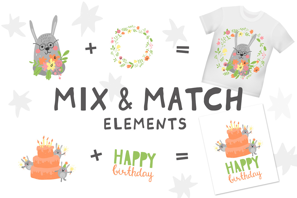 Bunny's birthday Clip Art, an Illustration by Ukulikki