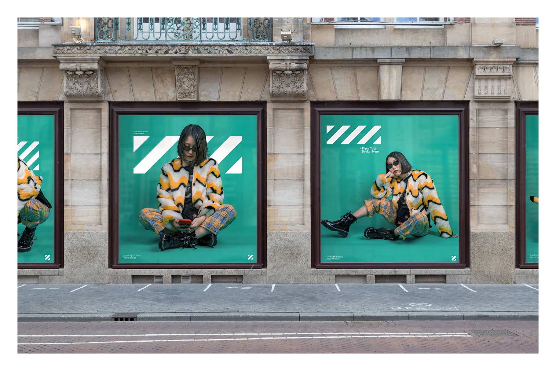 Store Window Sticker Mockup, an Advertising Mockup by HAZARD MOCKUPS ...