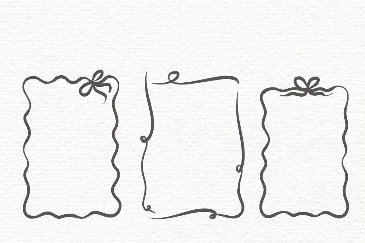 Wavy frames and bows Svg and PNG, an Illustration by Invite to Clipart