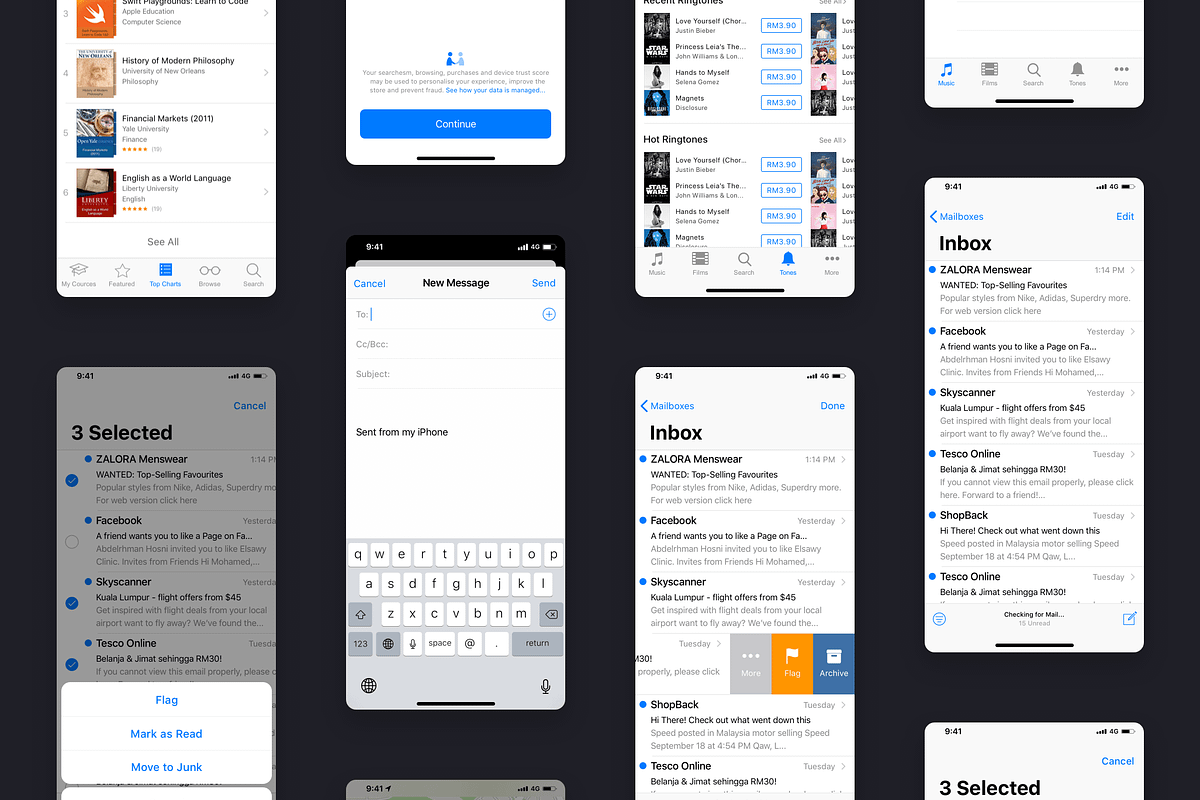 iOS12 GUI KIT, an UI Kit Template by Ui Markets | Creative Market