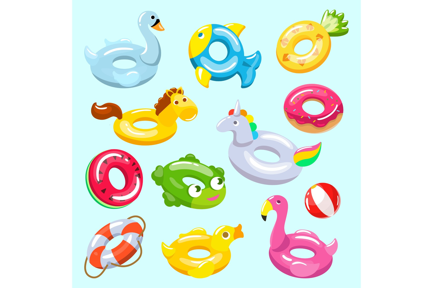 Inflatable vector inflated swimming, an Object Graphic by KitVector