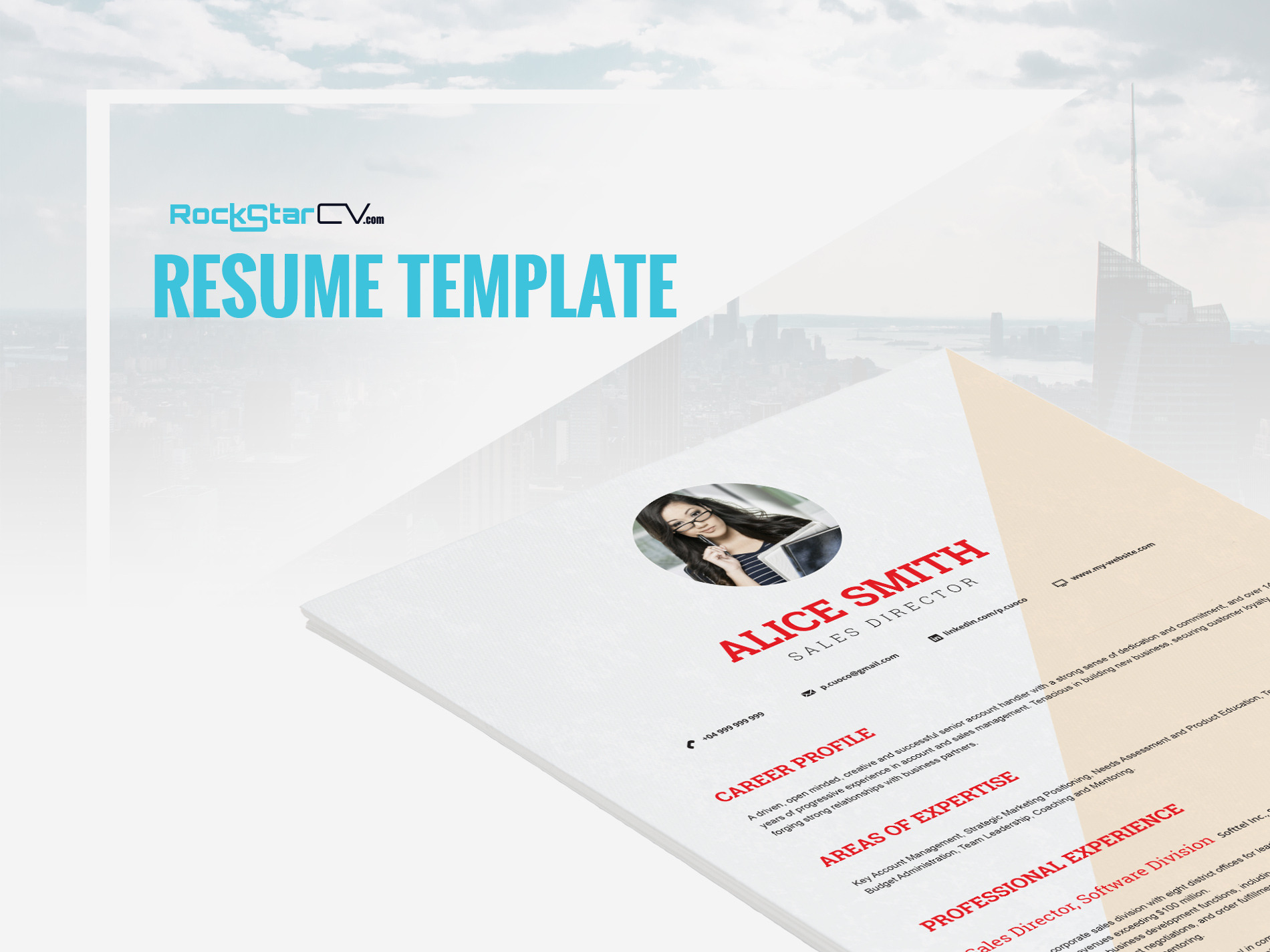 Resume Template Alice, a Resume Template by arte grafica