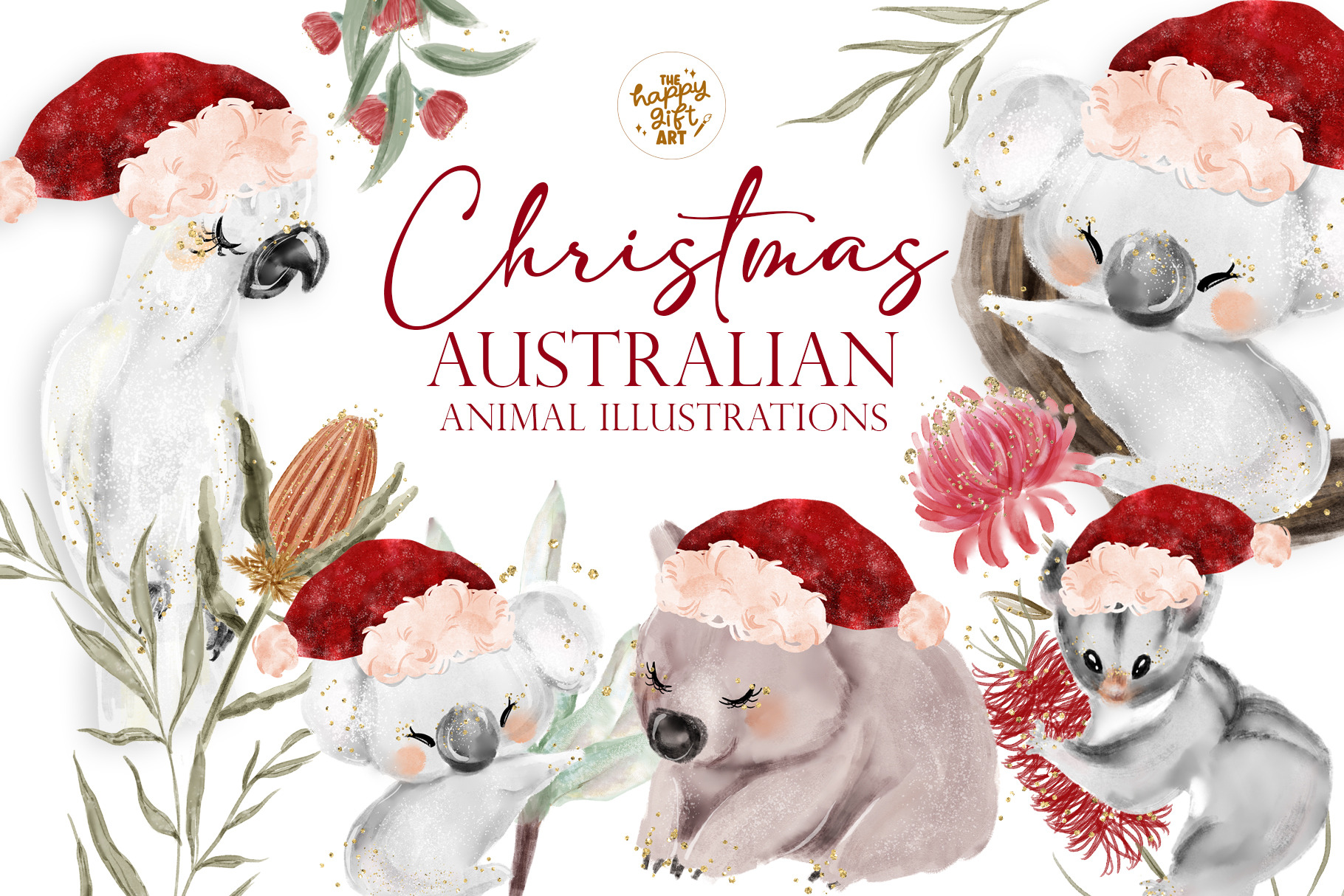 Christmas Australian animals clipart, an Animal Illustration by ...