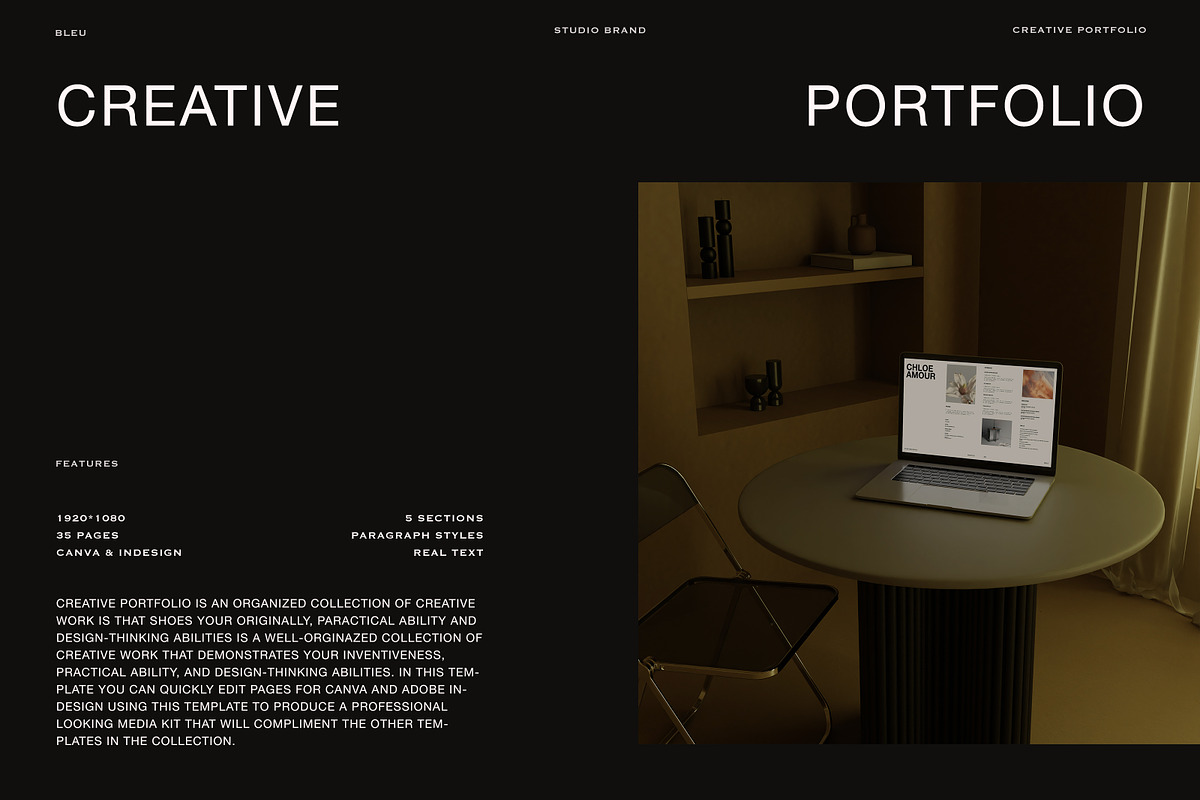 BLEU I Creative Portfolio, a Branding & Logo Template by Studio Brand