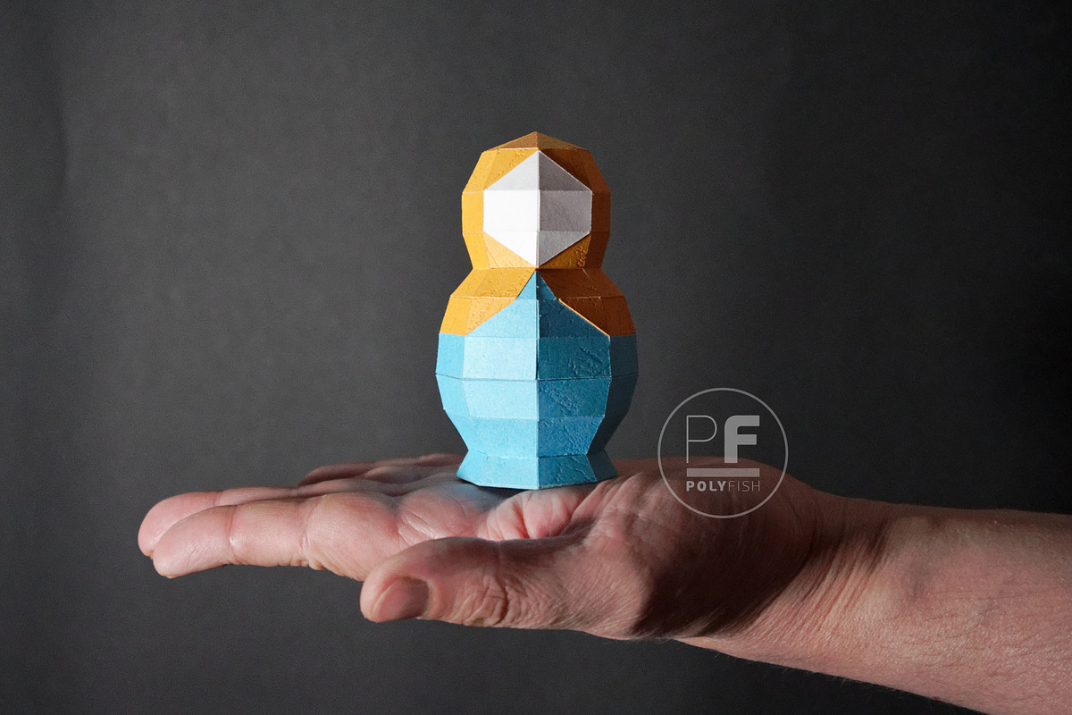 DIY Matryoshka 3D model template, a Graphic by PolyFish