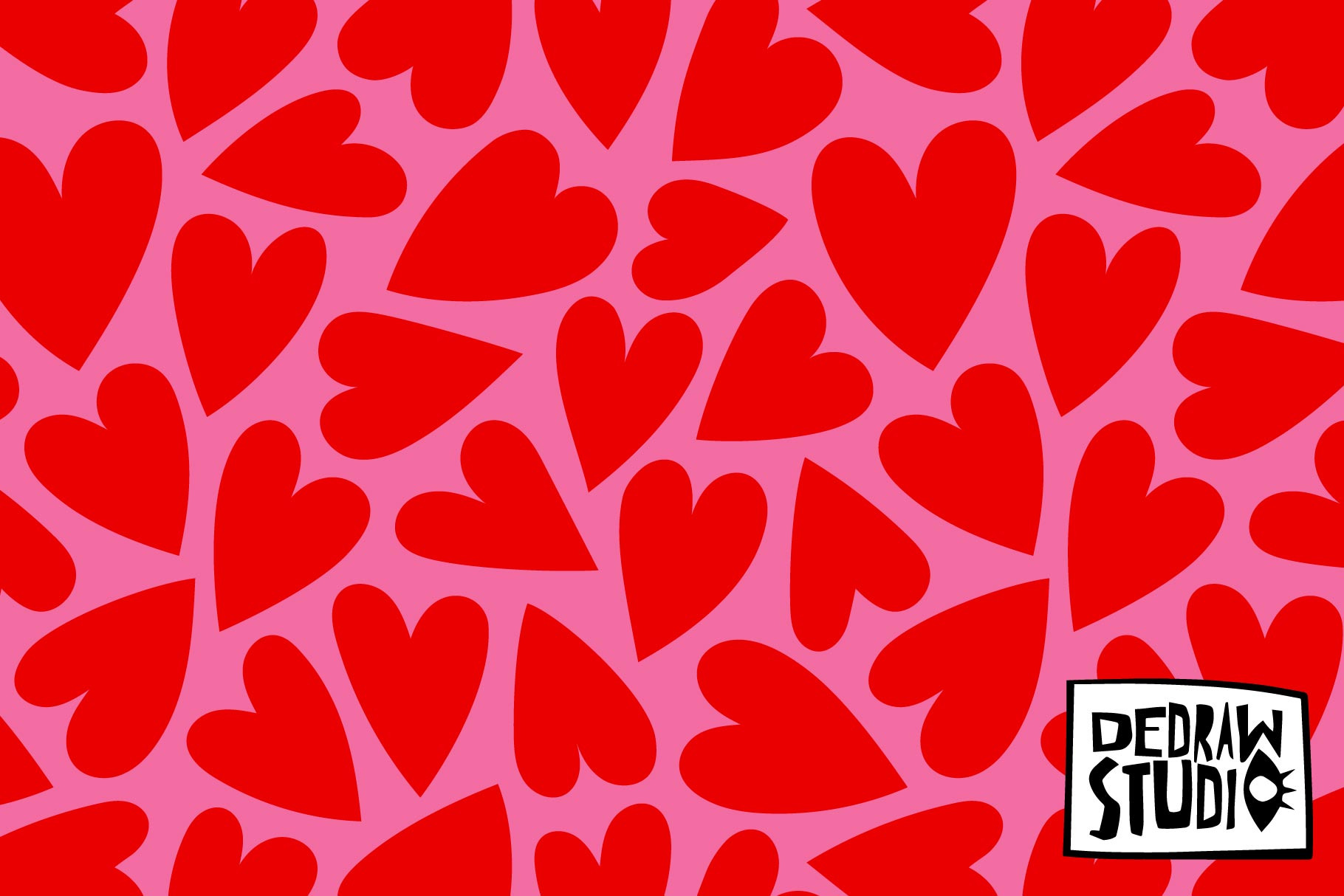 Red Love Heart Seamless Pattern
