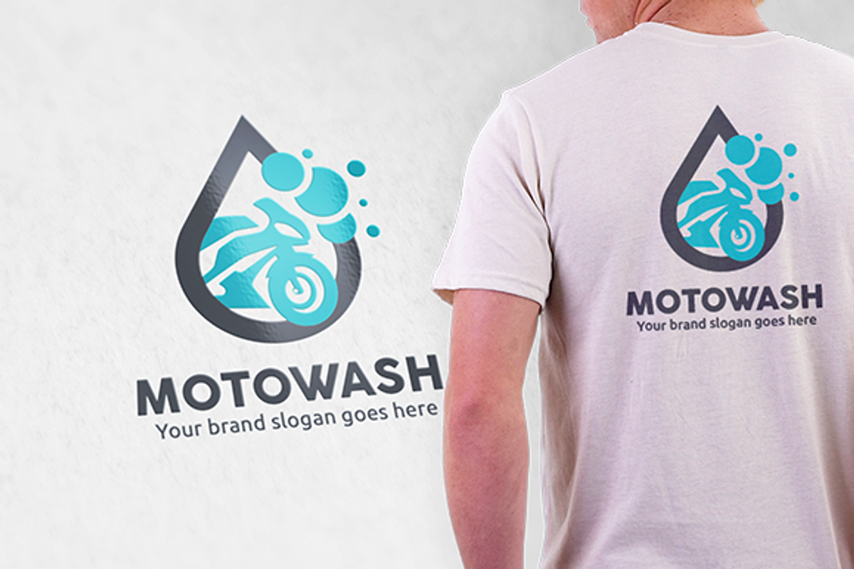 Motorcycle Wash Logo, a Branding & Logo Template by WheelieMonkey