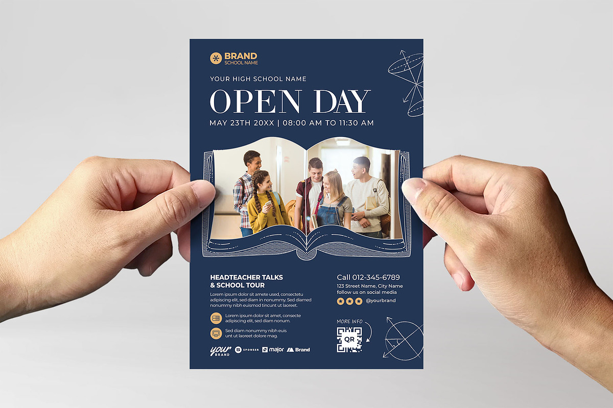 Education Open Day Flyer Template, a Flyer Template by BrandPacks