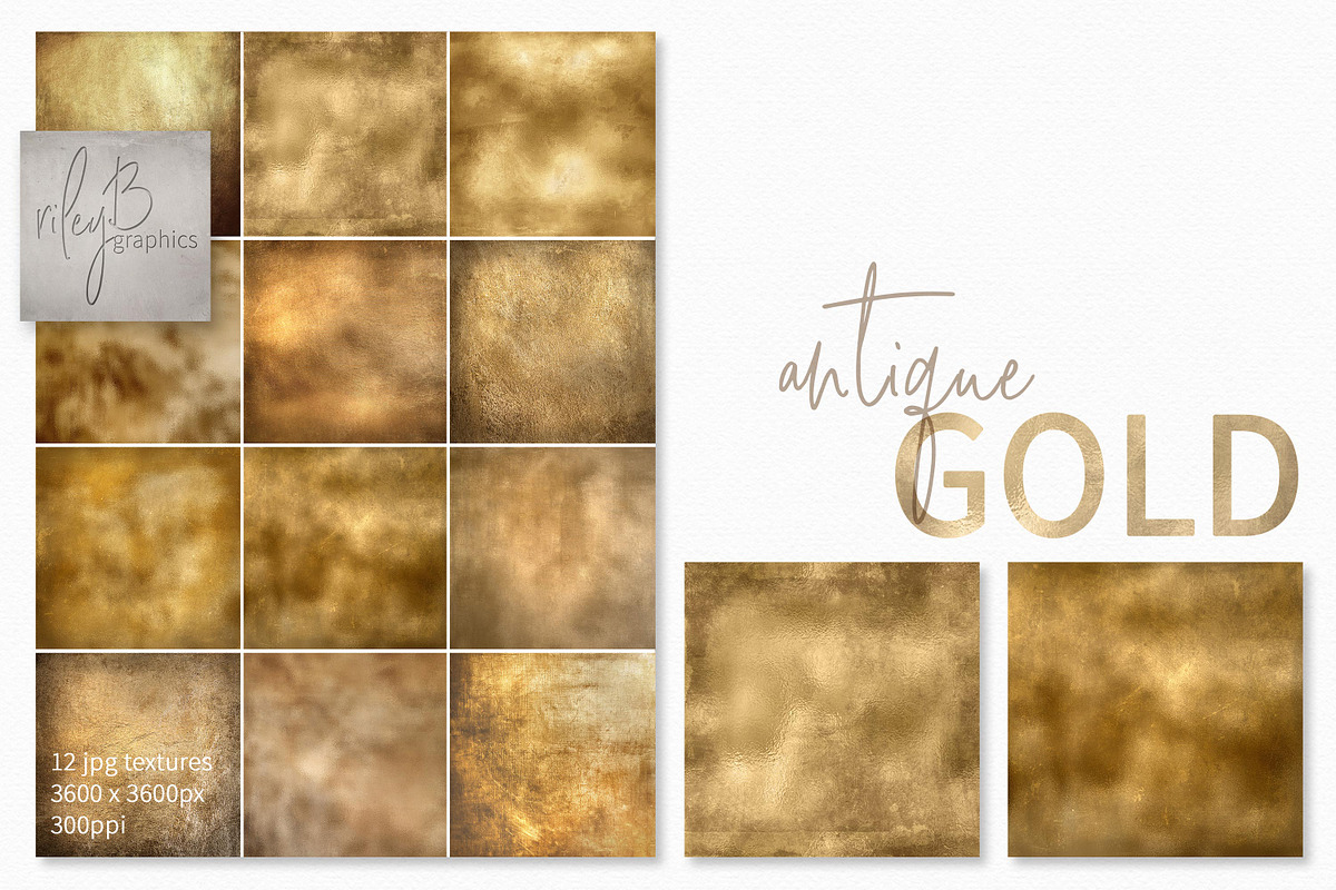 Antique Gold Textures, a Texture Graphic by rileyBgraphics