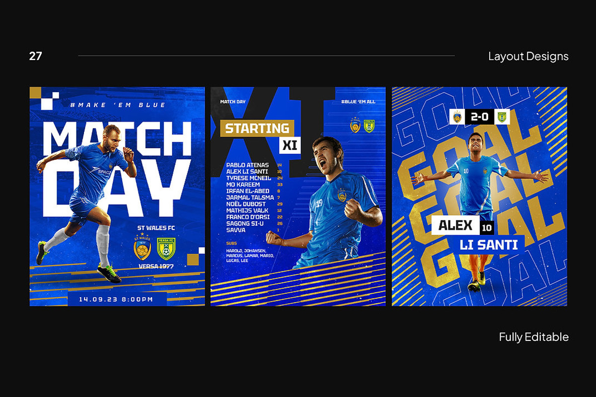 Football Club Instagram Templates