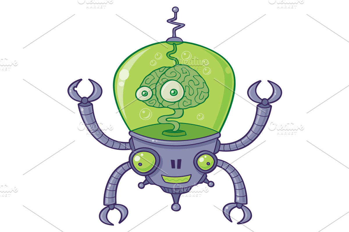 Brainbot Robot With Brain, an Illustration by Schwegel Illustration