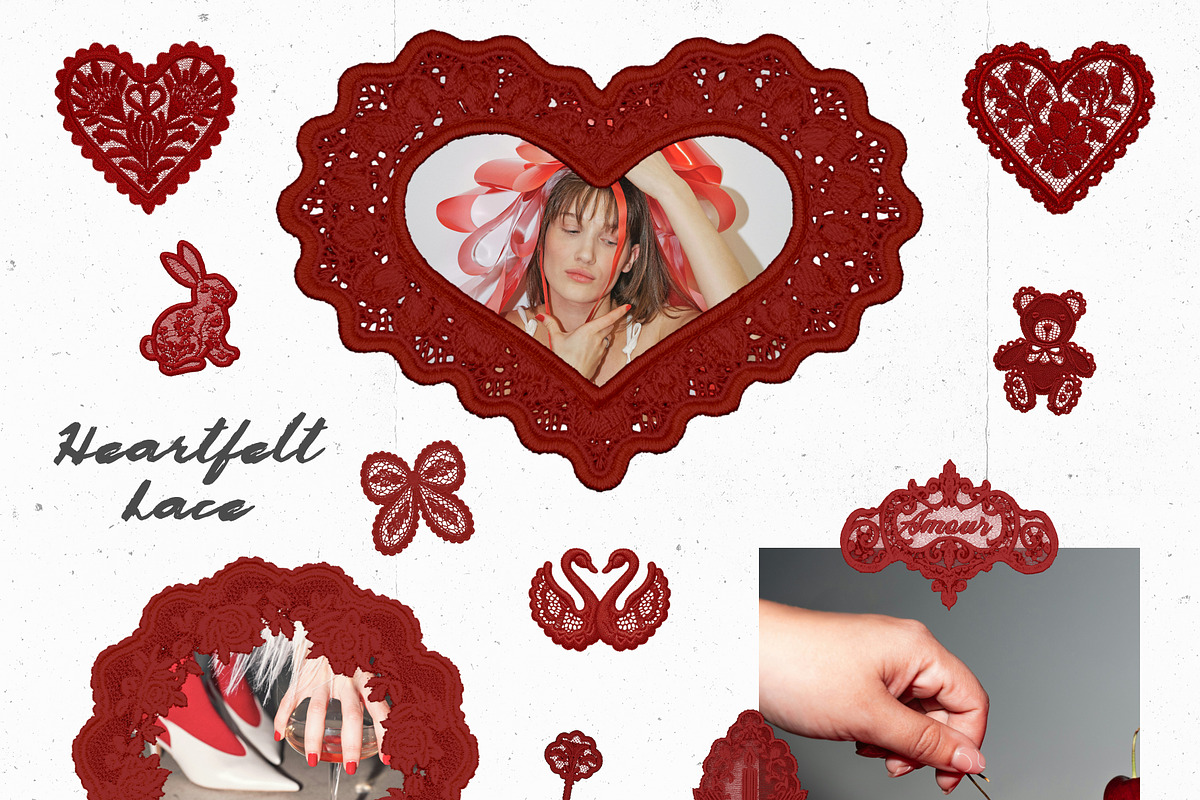 Heartfelt Lace Collection, an Object Graphic by Feelsoul