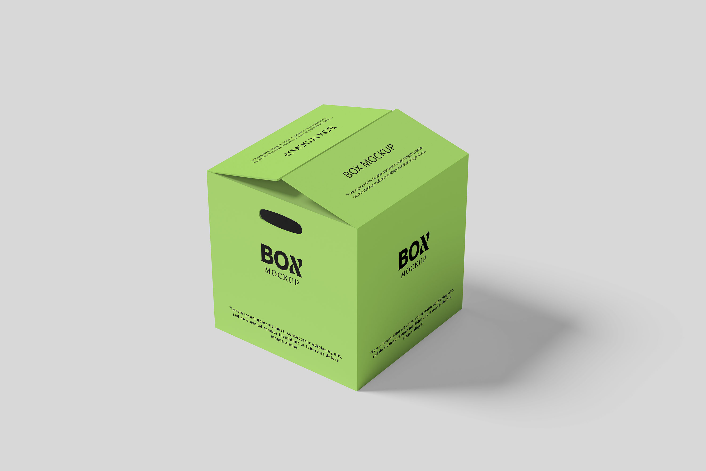 Tuck Top Cube Box Mockup, a Packaging Mockup by safrizalstudio
