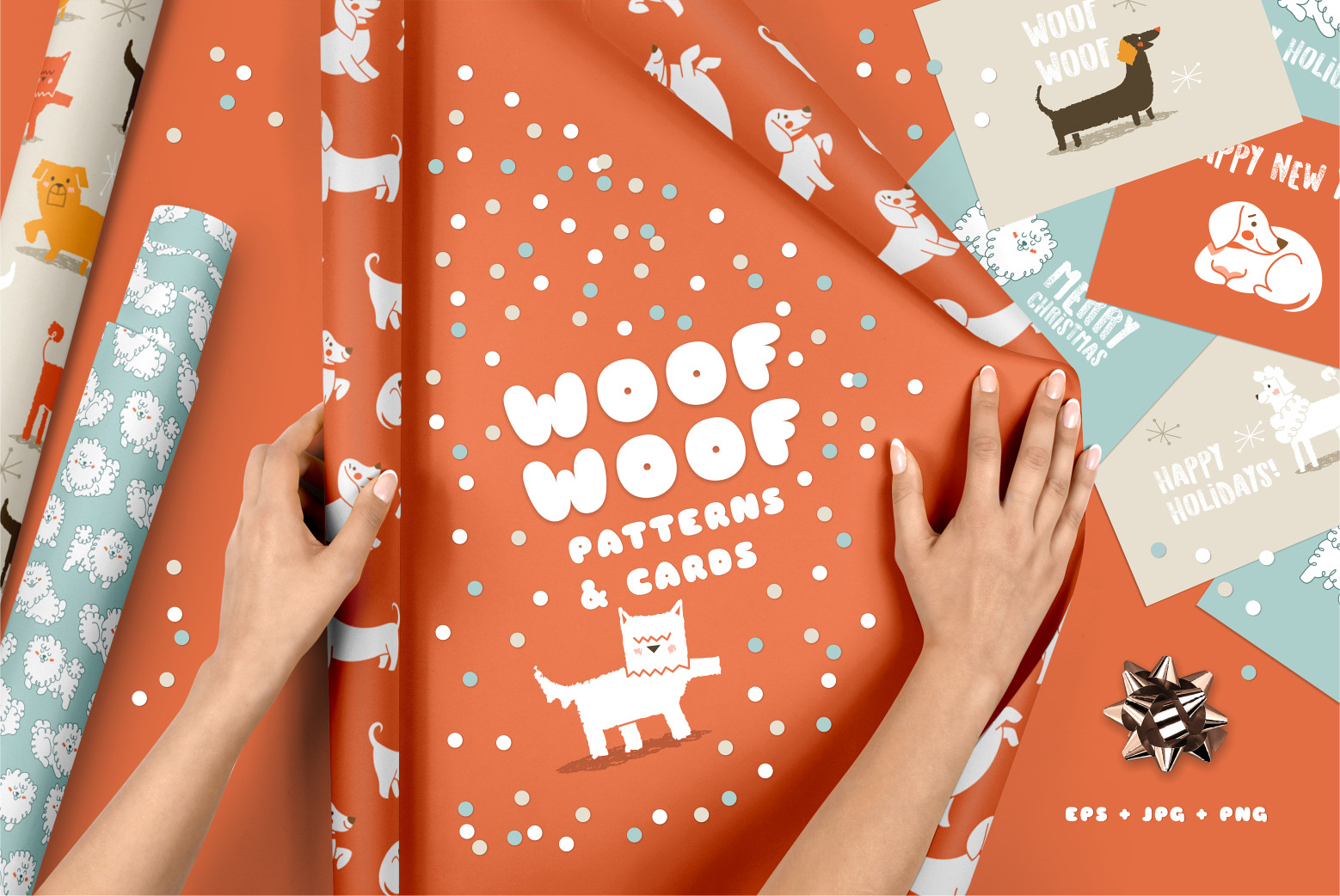 WOOF! WOOF! Patterns & Cards, an Illustration by adehoidar