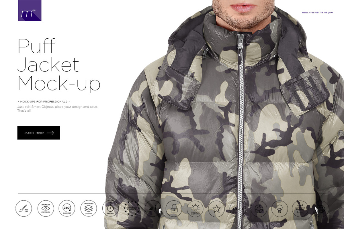 Puff Jacket Mock-up, a Hoody Mockup by Mocca Mockups Store