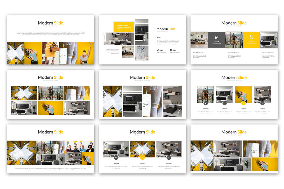 Yellow Modern Presentation Template, a Presentation Template by ...