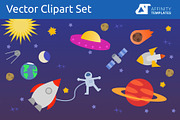 Space Cosmic Vector Clip-art Set, an Object Graphic by Affinity ...