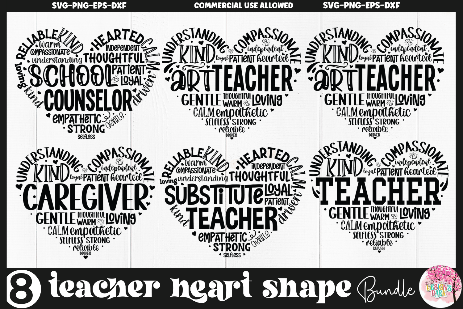 Teacher Word Art SVG Bundle, a Graphic by Design's Dark