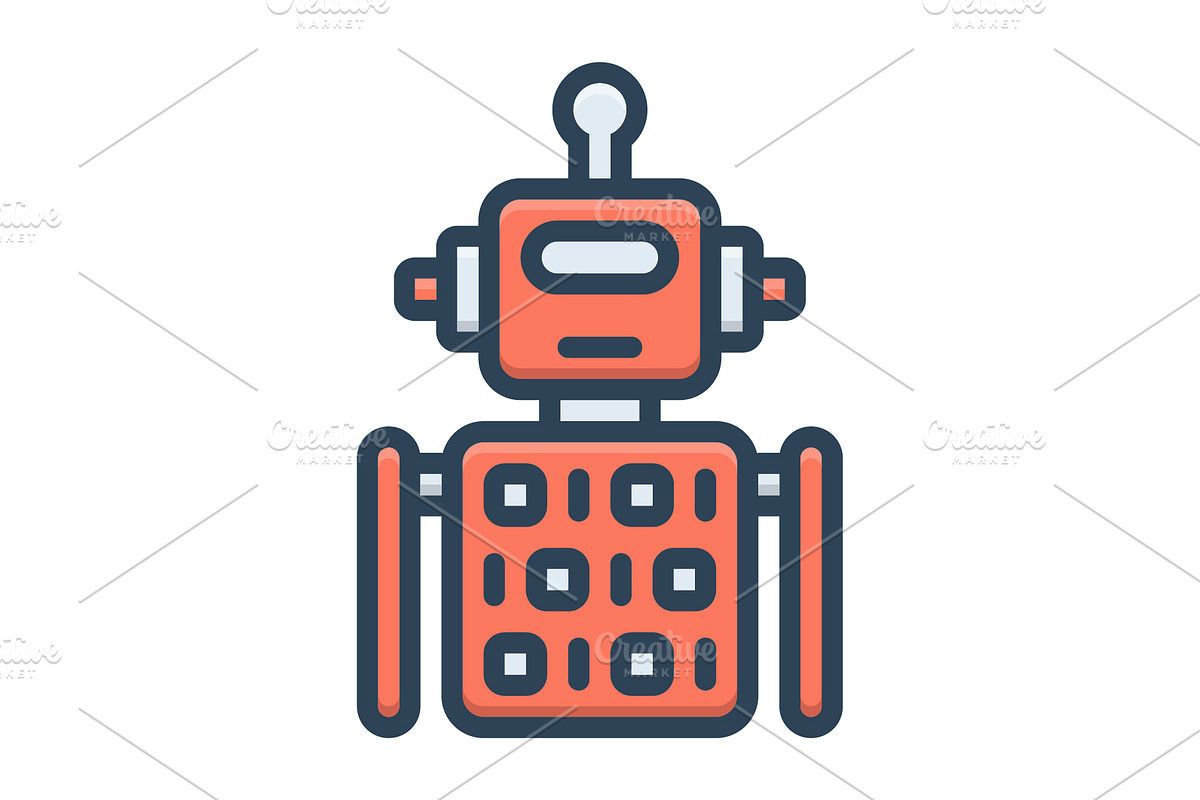 Robot code icon, an Icon by Creative priyanka | Creative Market
