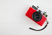 Cute red camera on white background, an Arts & Entertainment Photo by ...