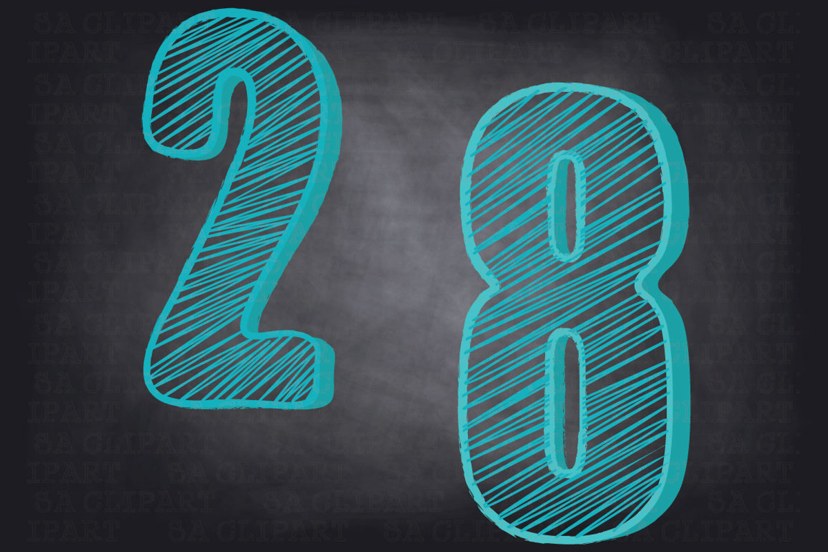 Chalkboard Numbers Clipart, a Decorative Illustration by SA ClipArt