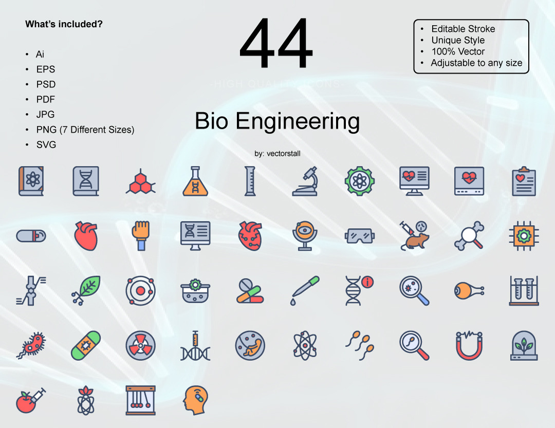 Bio Engineering, an Icon by Vector Stall | Creative Market
