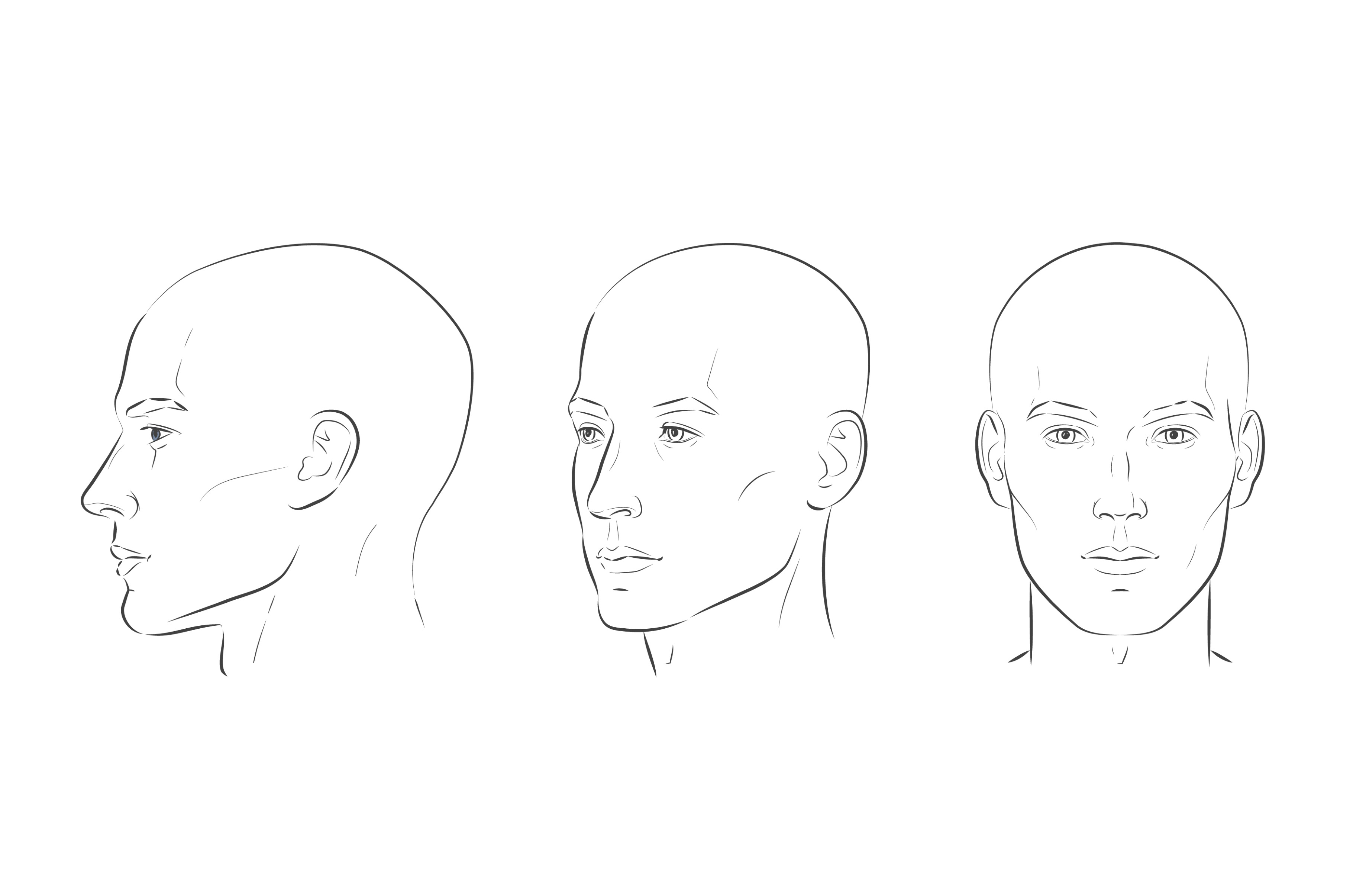 Man face portrait three different, a Person Illustration by Alltruecolours