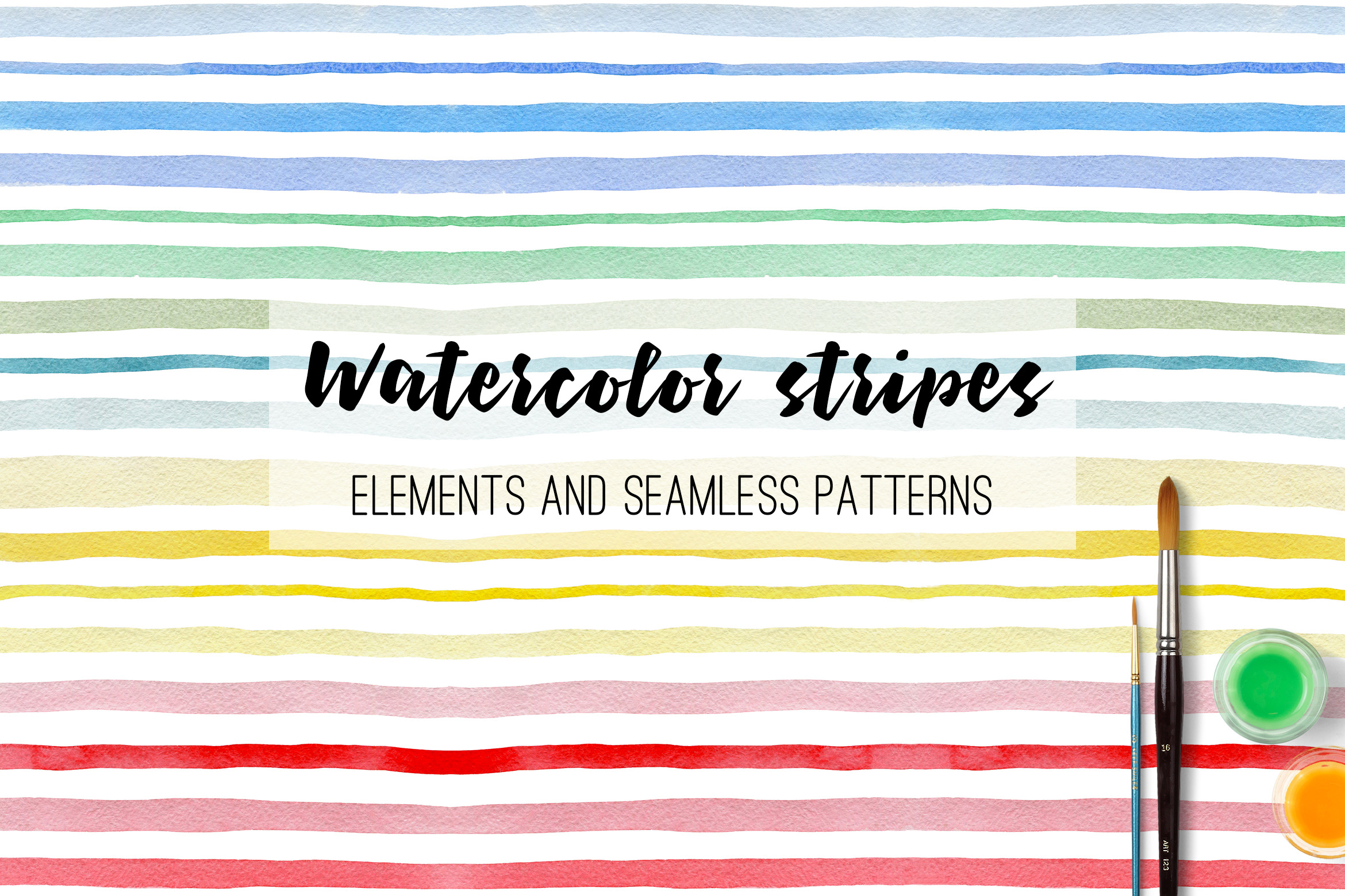 Watercolor Stripes and Patterns, a Pattern Graphic by Artspace