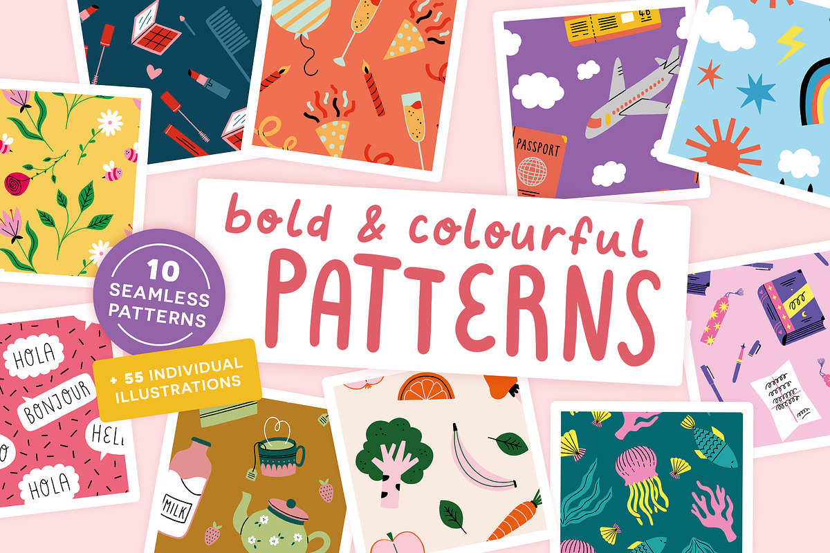 Bold & Colourful Patterns - Vector, a Pattern Graphic by Carole Chevalier