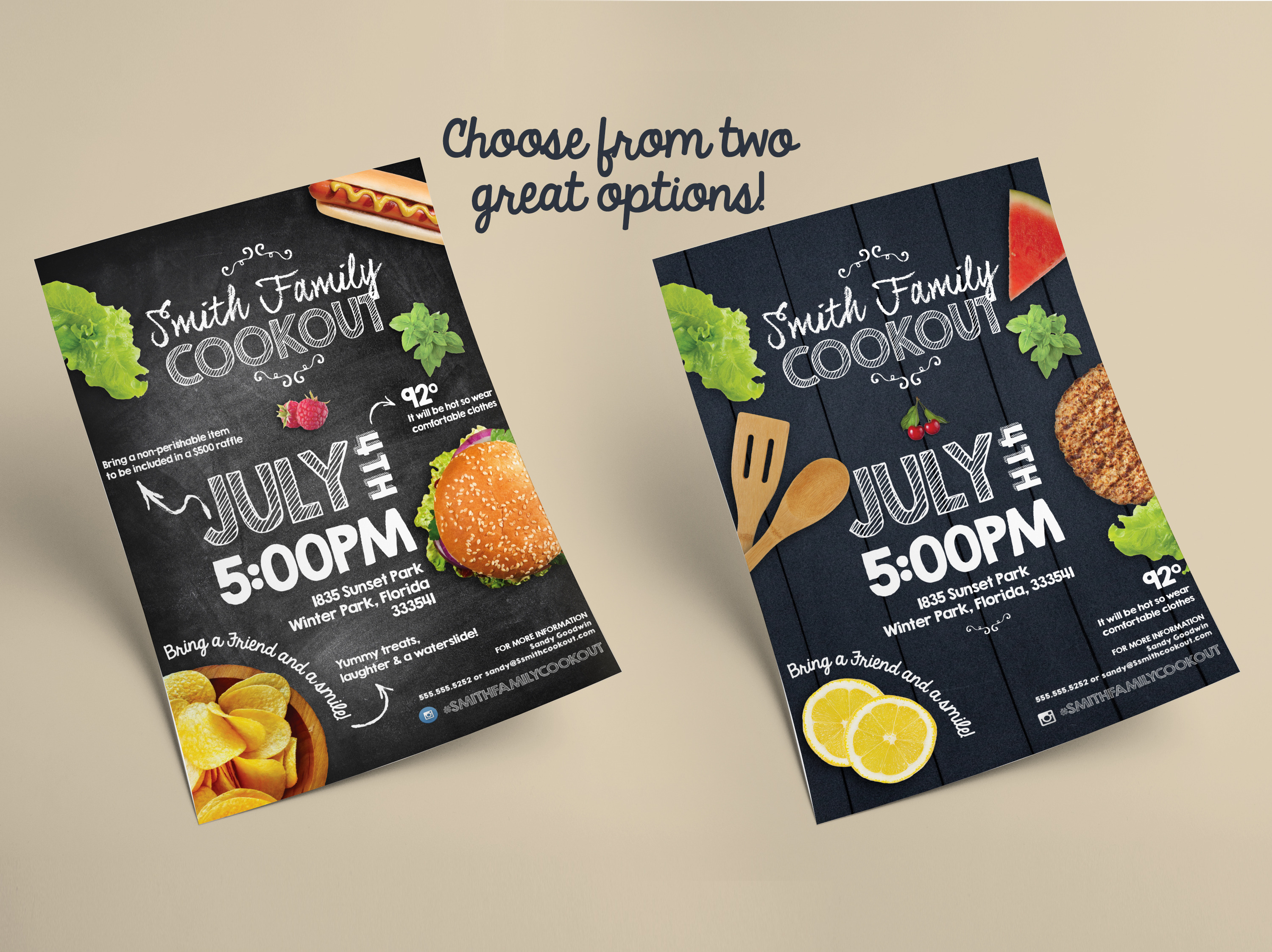 Summer Cookout Flyer + Bonus, a Flyer Template by Vector Chameleon